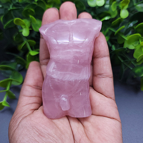 Male Rose Quartz Carving – Soulful Mystic
